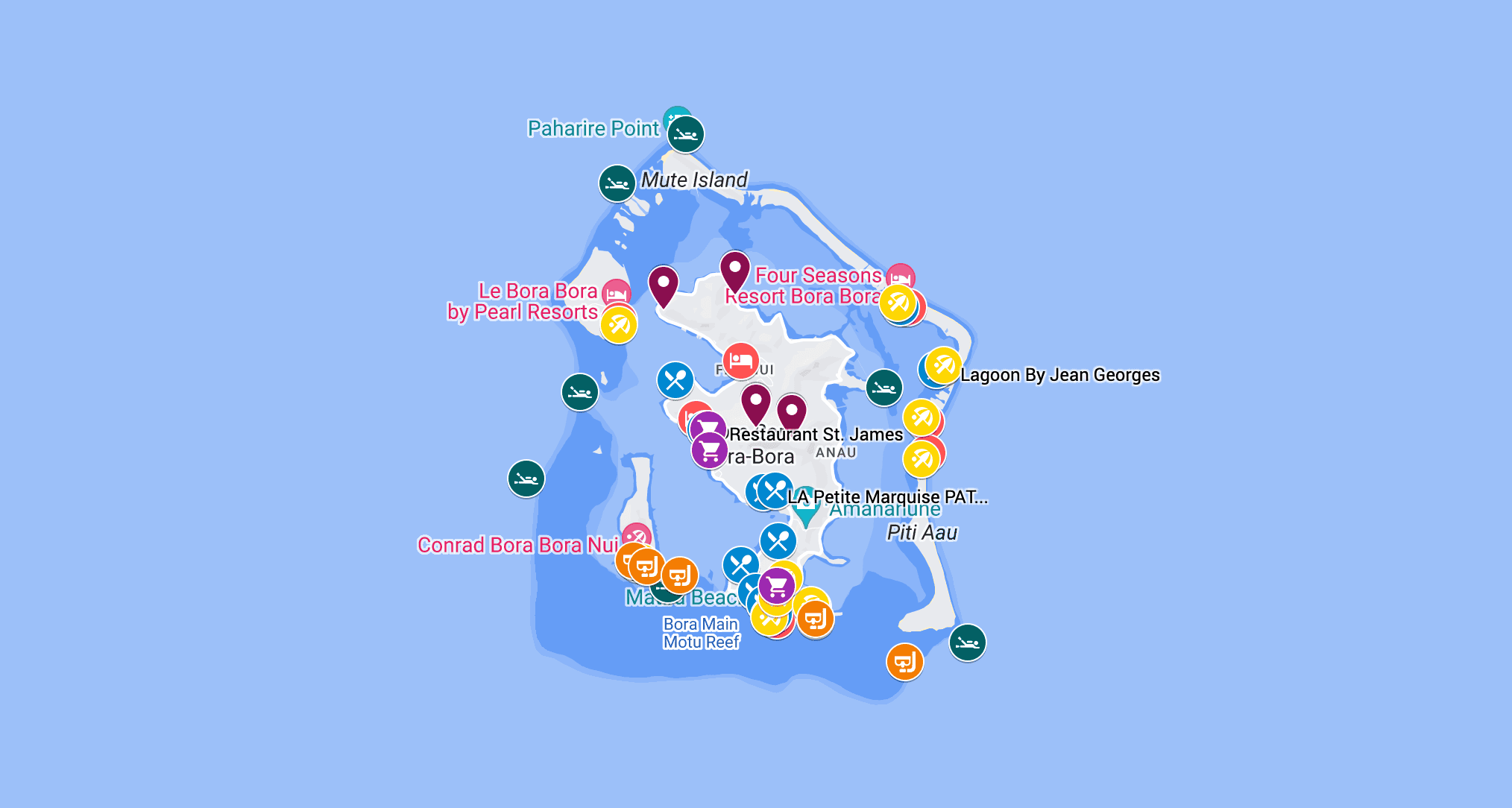 Detailed Bora Bora Map To Visit This Island!